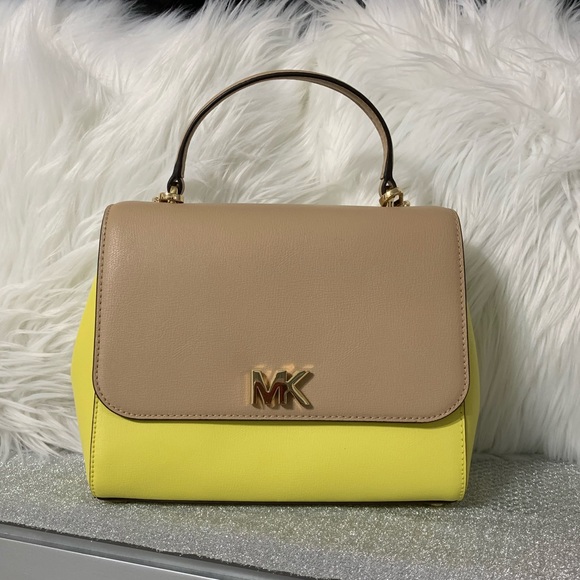 Michael Kors | Bags | Michael Kors Satchel Bright Yellow And Beige ...
